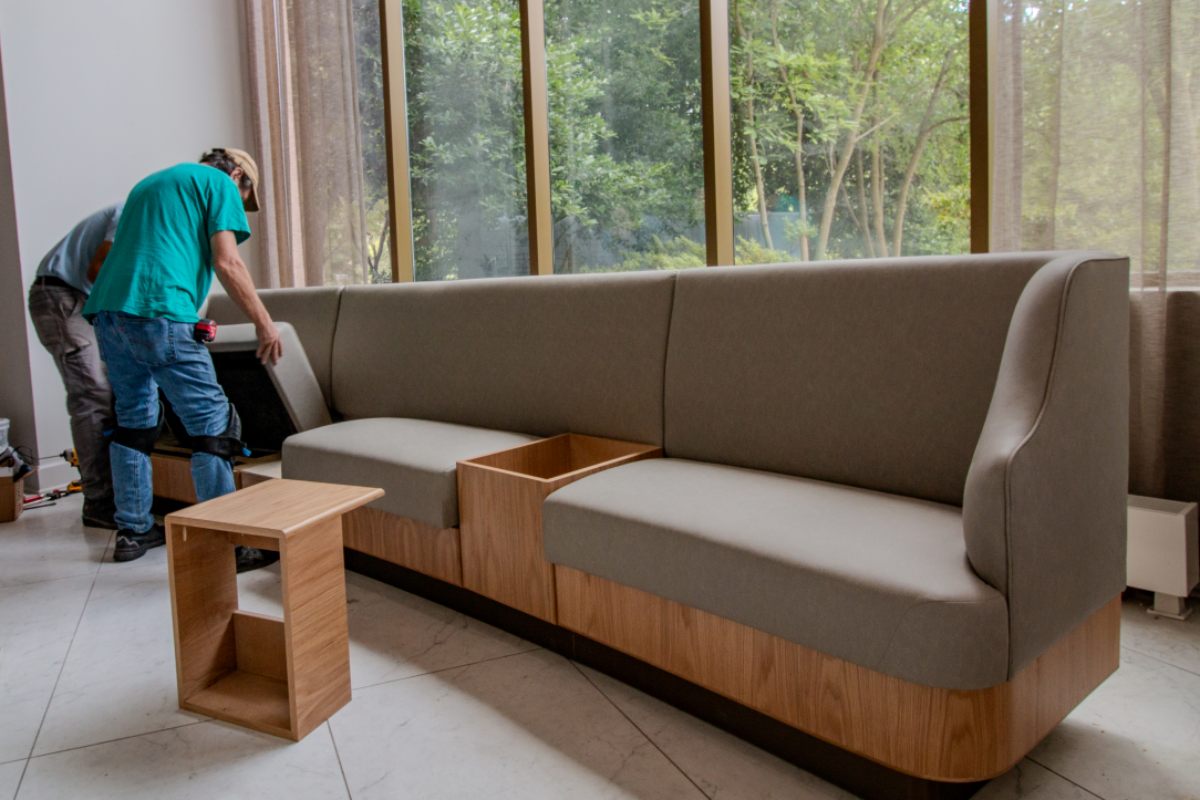 Creating an Inviting Hotel or Lobby Space with Custom Banquette Seating ...
